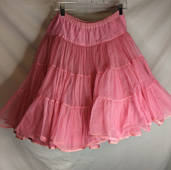Intimates & Sleepwear | Vintage Bright Pink Double Layer Crinoline ...